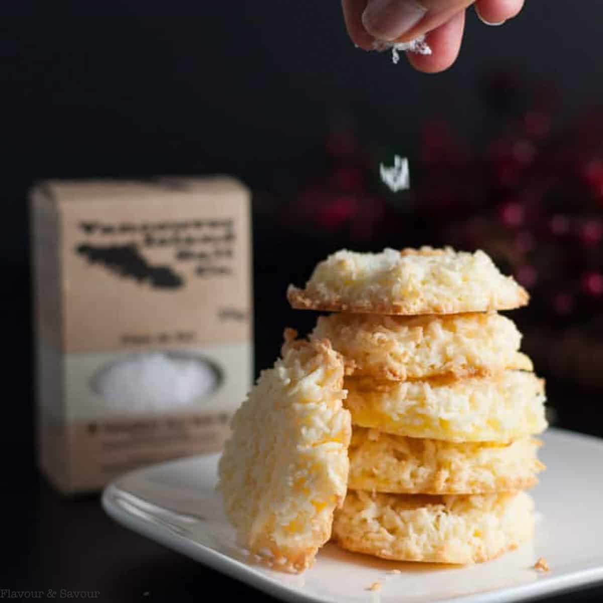 Gluten-Free Crispy Salted Coconut Cookies - Flavour and Savour
