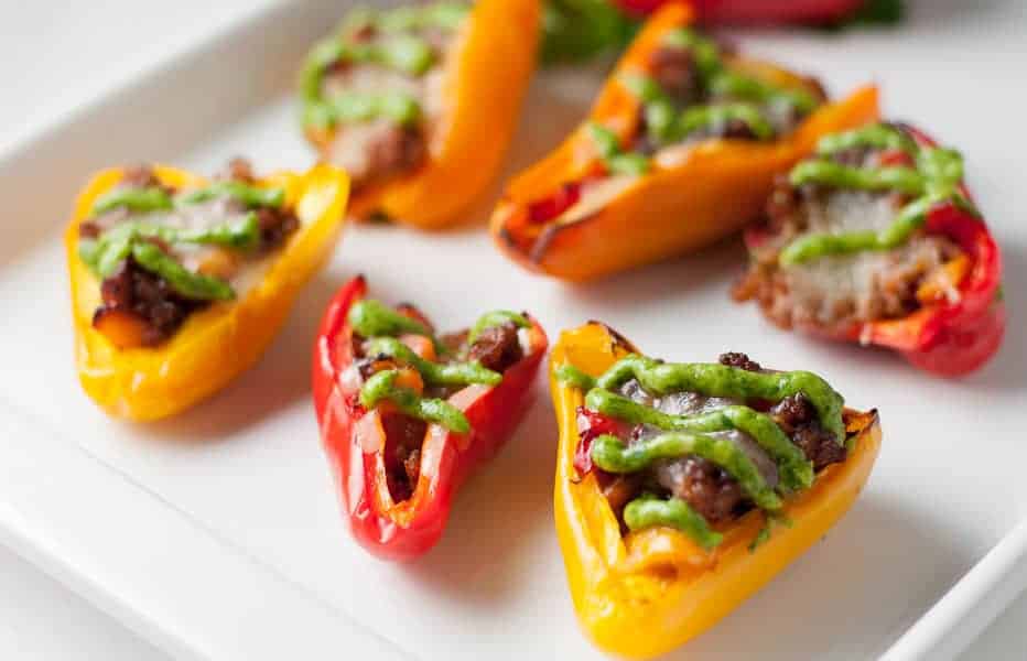 Chicken Taco Stuffed Mini Peppers - Flavour and Savour