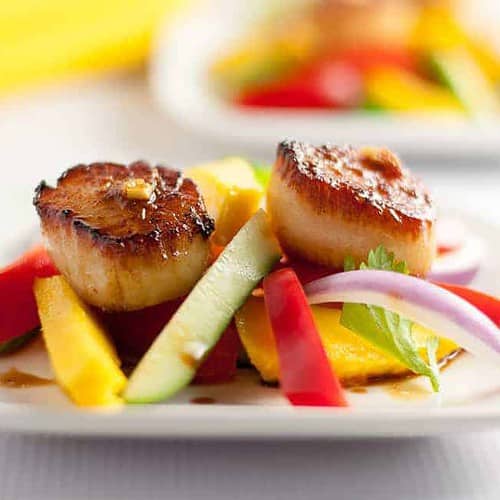 Seared Scallops with Mango Salad - Flavour and Savour