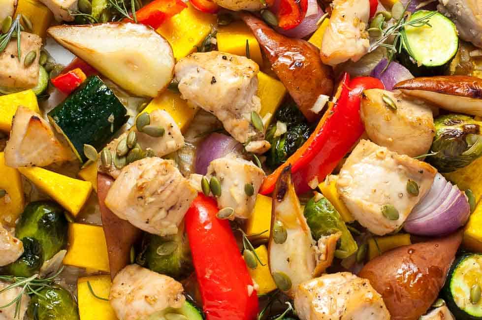 Maple Garlic Chicken Sheet Pan Dinner - Flavour and Savour