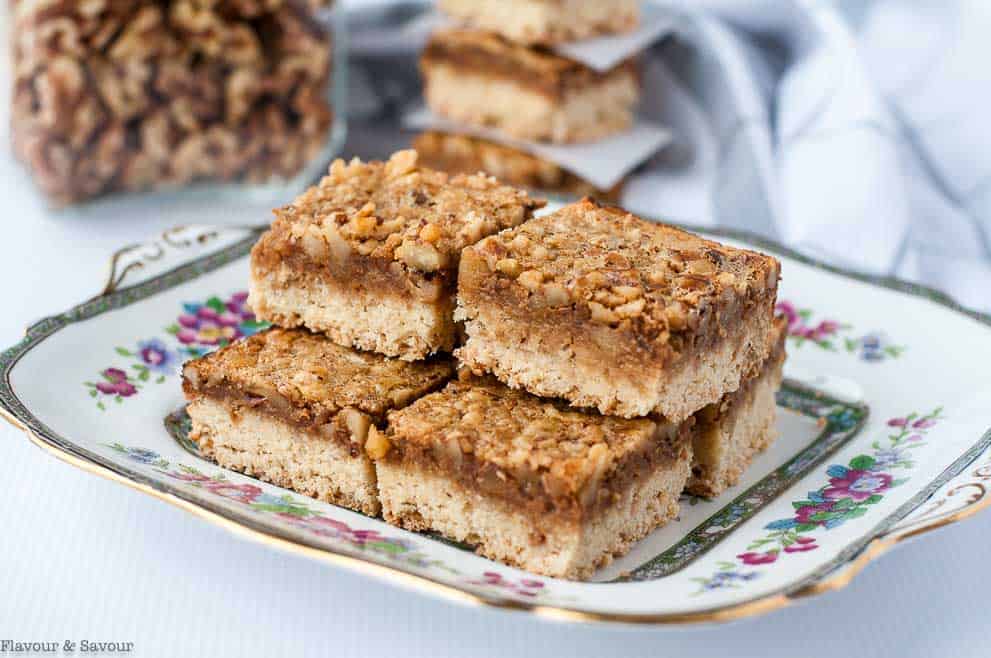 Gluten-Free Maple Walnut Squares - Flavour and Savour