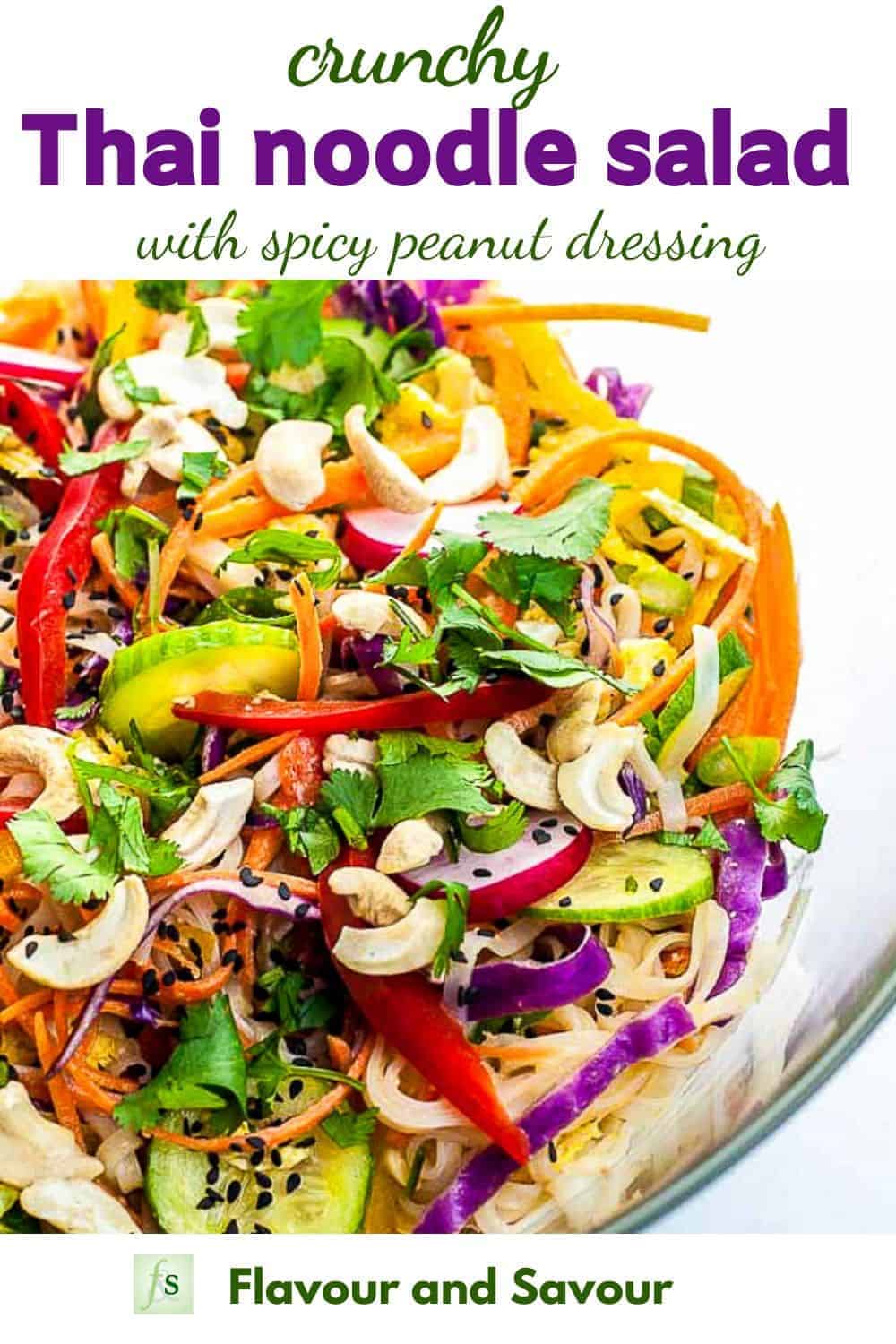 Super Crunchy Thai Noodle Salad With Spicy Peanut Sauce