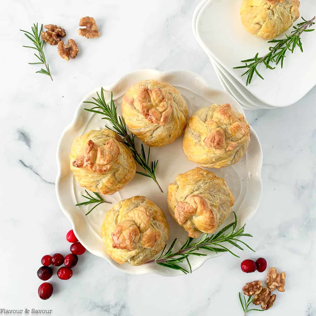 Cranberry Walnut Beggars' Purses Appetizer - Flavour and Savour