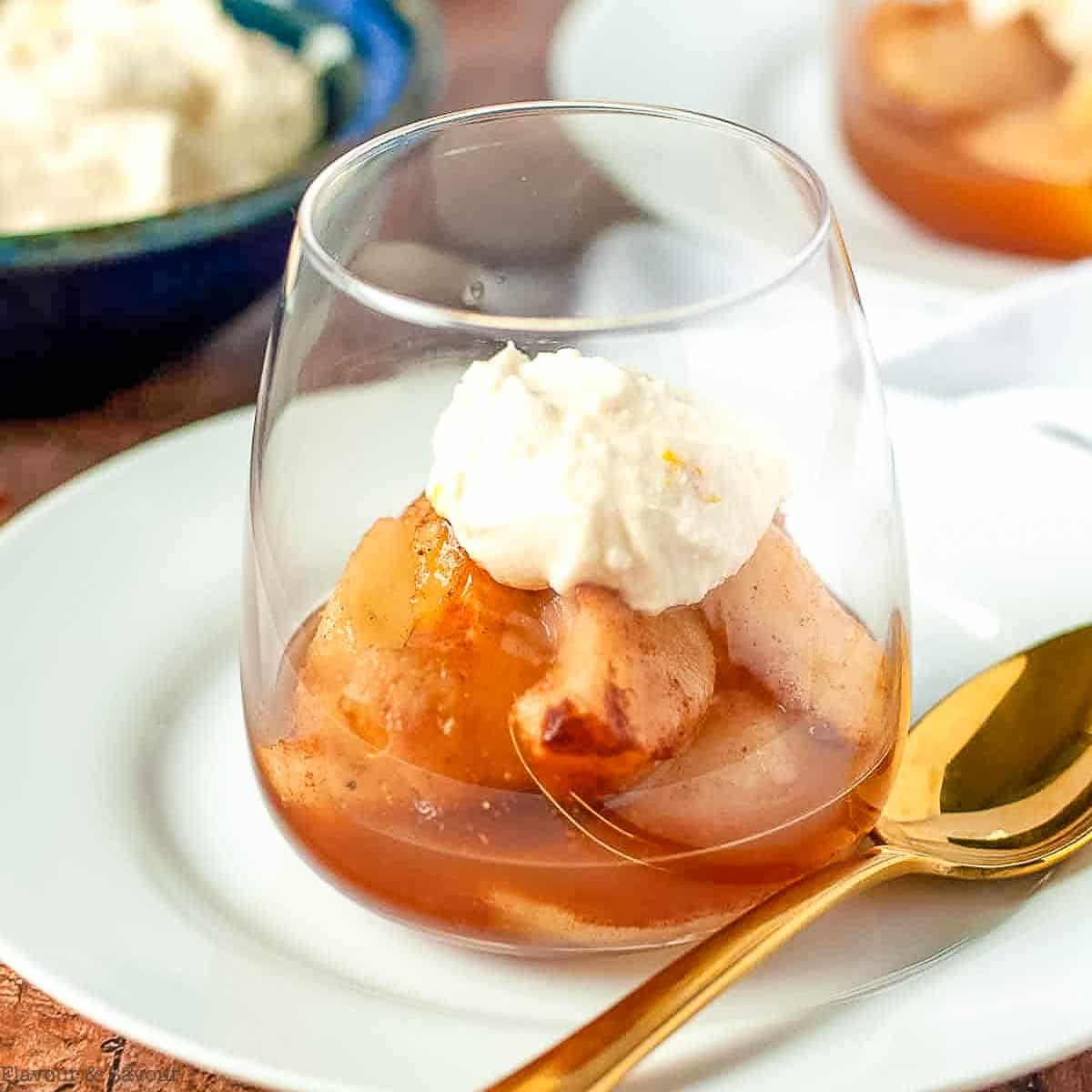 Poached Cinnamon-Orange Pears with Mascarpone - Flavour and Savour