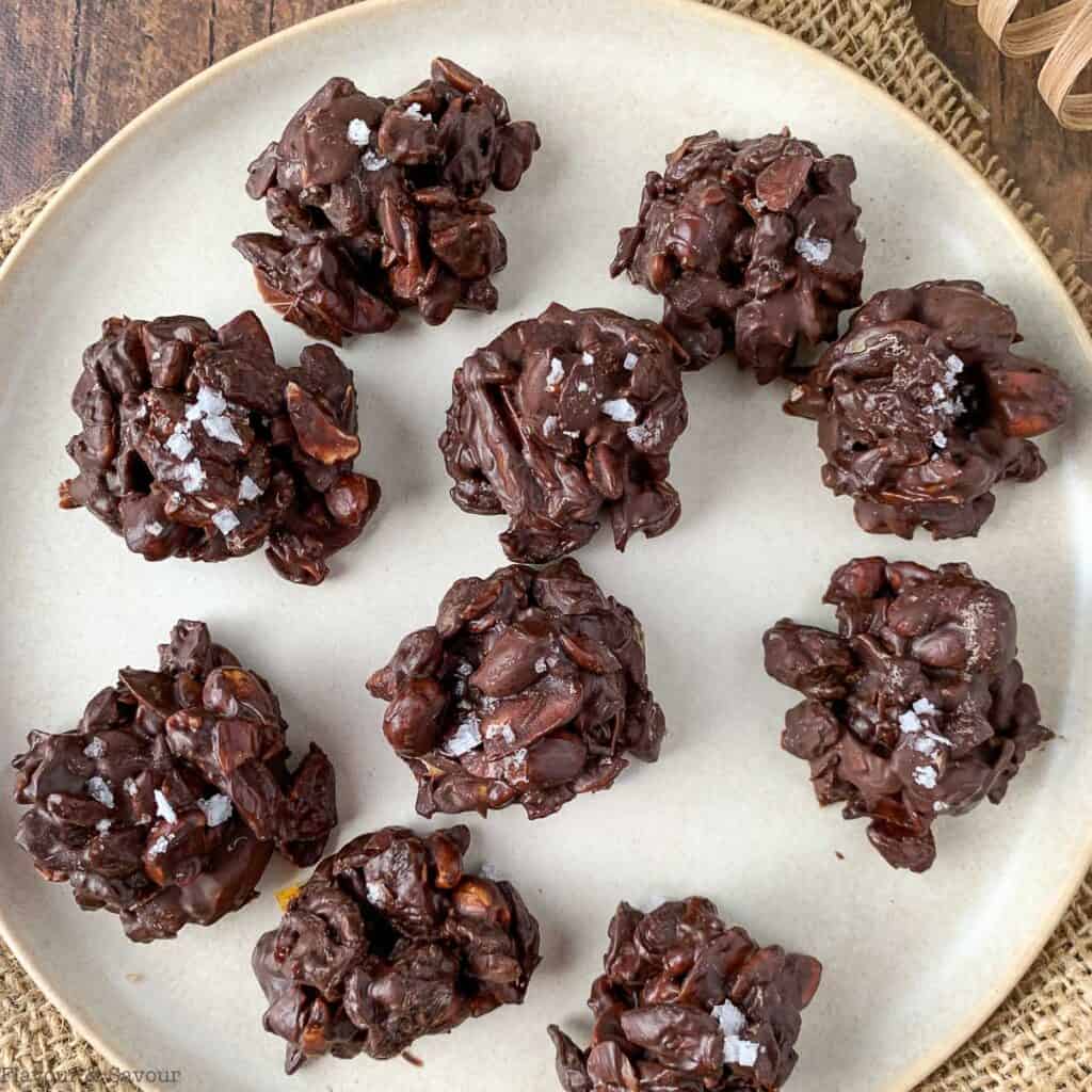 Trail Mix Chocolate Nut Clusters with Sea Salt - Flavour and Savour