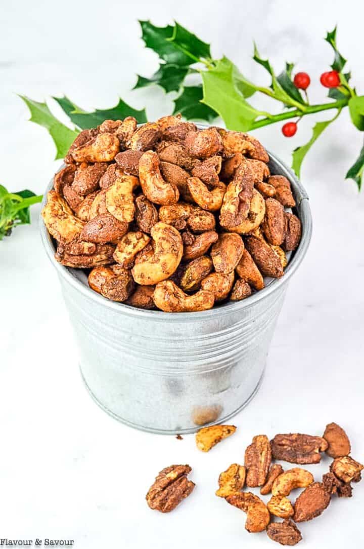 Sweet and Spicy Gingerbread Spiced Nuts - Flavour and Savour