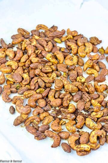 Sweet and Spicy Gingerbread Spiced Nuts - Flavour and Savour
