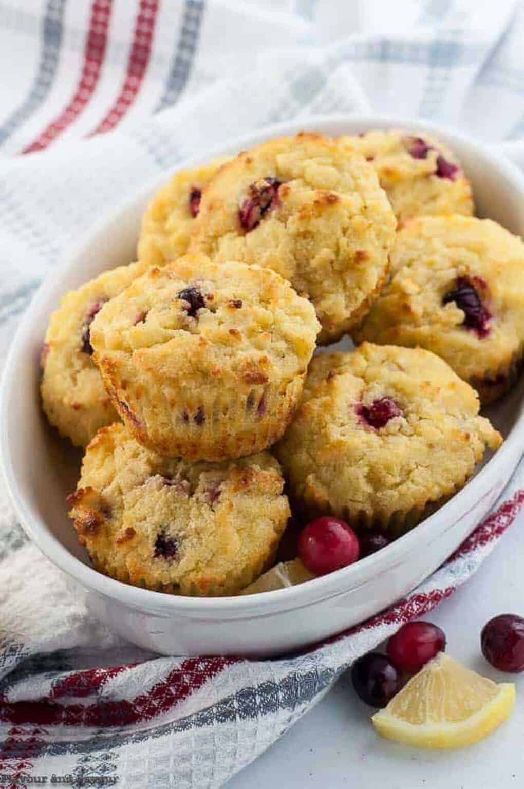 Gluten-Free Cranberry Lemon Muffins - Keto - Flavour and Savour