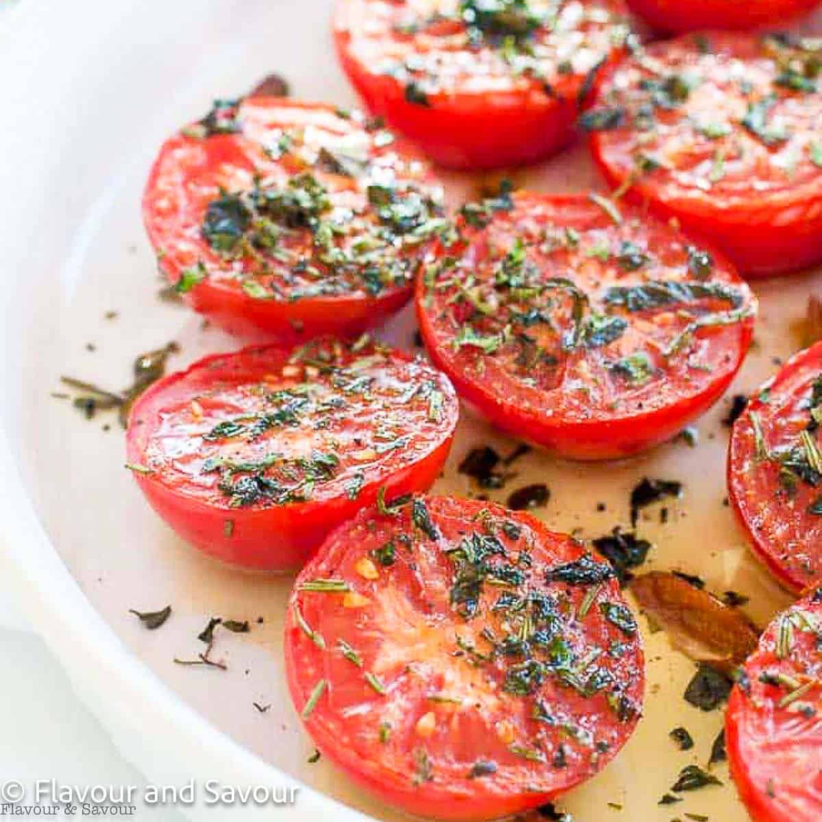 Broiled Italian Tomatoes with Garlic and Herbs - Flavour and Savour