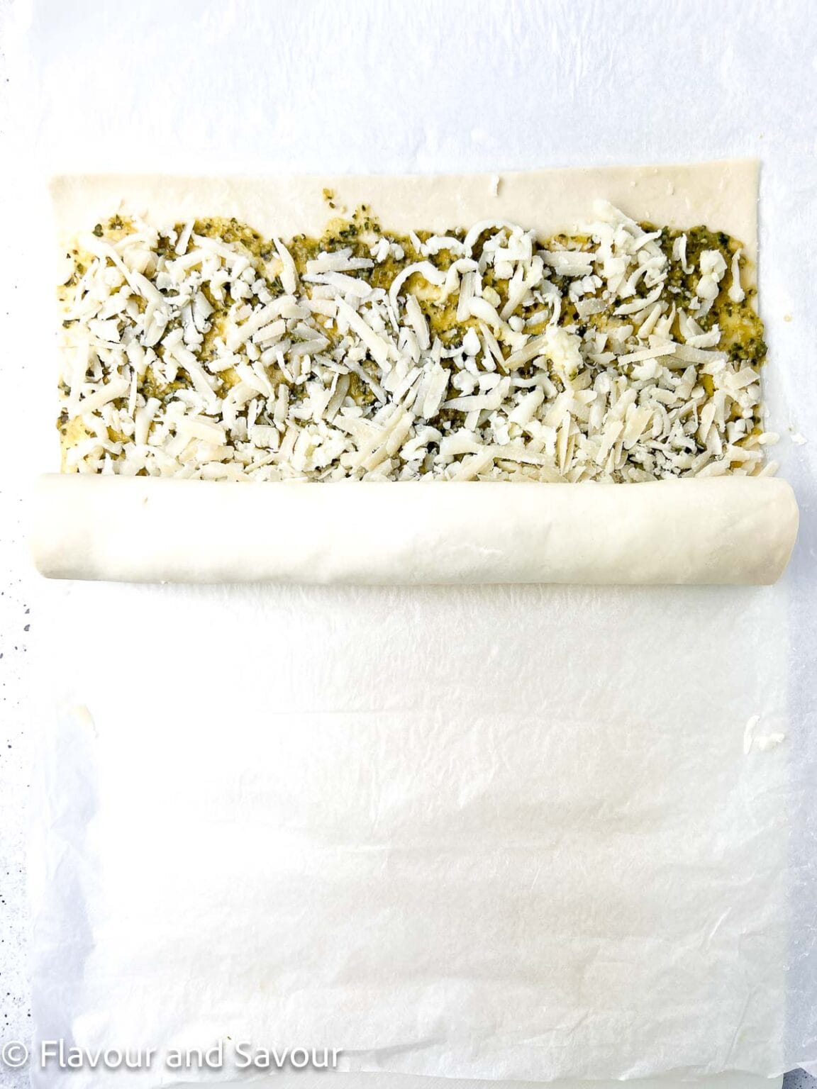 Puff Pastry Pesto Pinwheels - Flavour and Savour